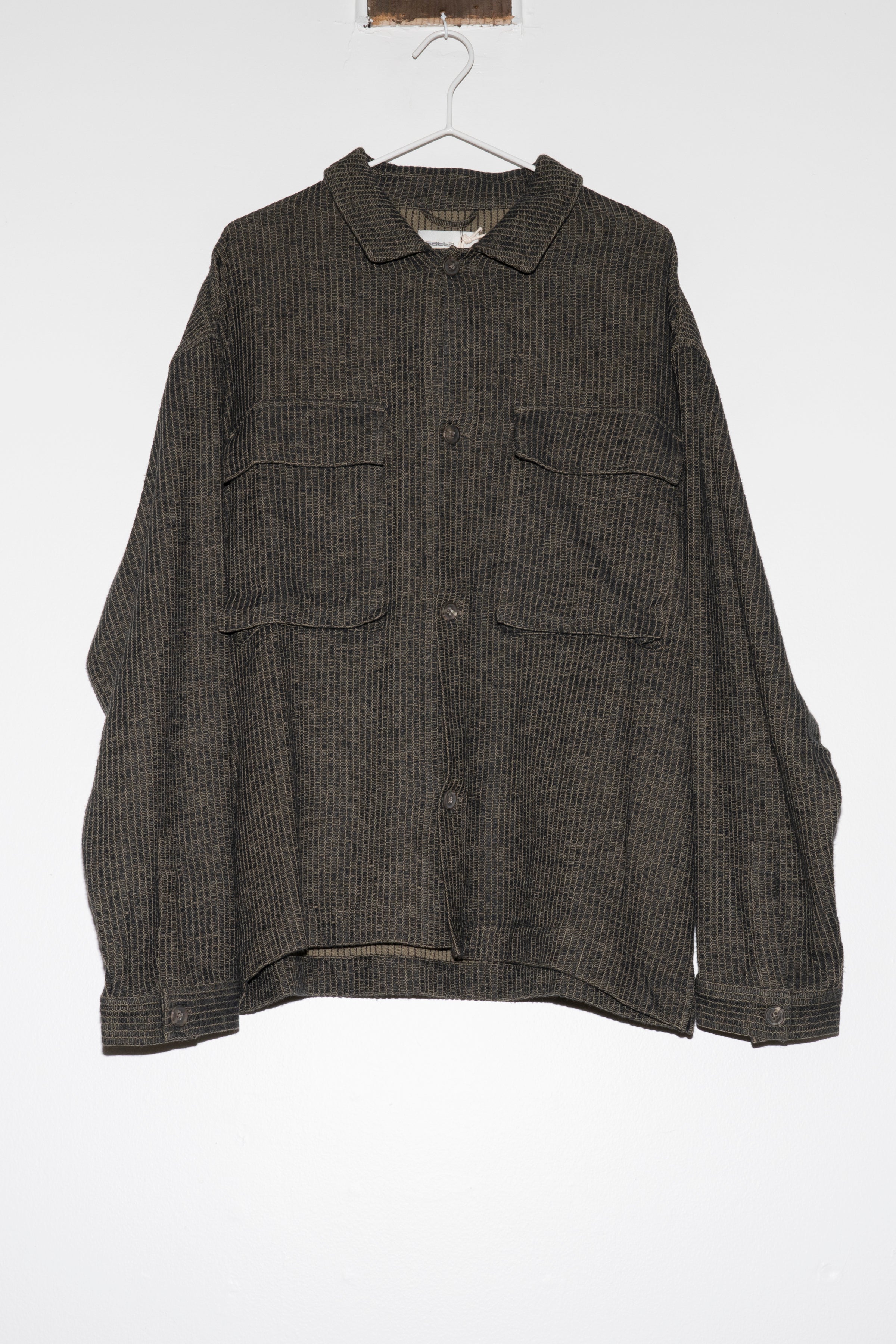 SATTA - BOX OVERSHIRT IN CHARCOAL/OLIVE – understory-shop